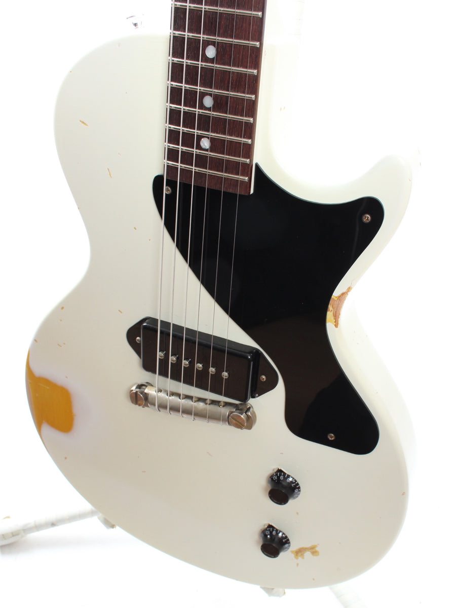 2023 Custom Les Paul Junior polaris white over tv yellow – Yeahman's ...